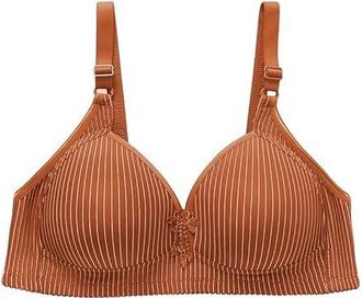 Generic Soutien-gorge push-up 2026 pour femme, couverture compl&egrave;te, r&eacute;glable, confortable, sans armatures, boucle arri&egrave;re avec pendentifs, Orange, 68