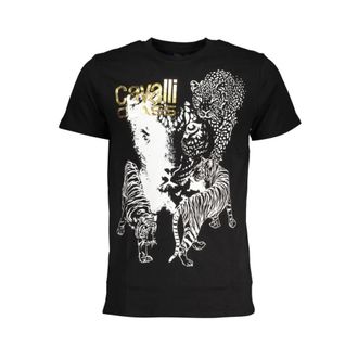 Cavalli Homme, Tops, Noir, Taille: 2XL T-Shirt à Manches Courtes