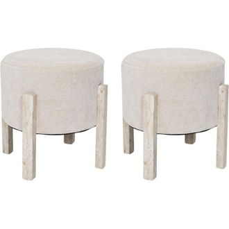 The Home Deco Factory Lot De 2 Tabourets - Home Deco Factory - Beige