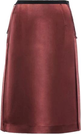 Maison Margiela Femme, Jupes, Rouge, Taille: 36 FR Satin Midi Skirt