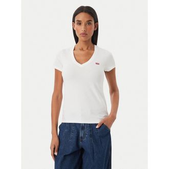 Levi's T-Shirt Perfect V-Neck Tee 85341-0002 Wei&szlig; Regular Fit