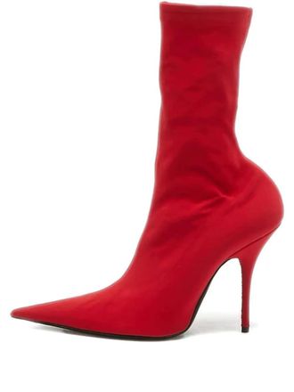 Balenciaga bottines en daim &agrave; bout pointu 120 mm - Rouge
