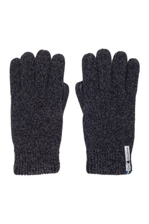 Öjbro Vantfabrik 1 Paar Handschuhe Touch Screen Handy Wollhandschuhe Strick M (7-9) grau schwarz warm 100% Merinowolle 4 Lagen Schweden