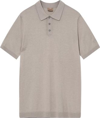 Mos Mosh Strick-Poloshirt aus Wolle und Seide mit Perlmuttkn&ouml;pfen, Regular Fit in