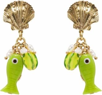 Alemais Femme, Accessoires, Jaune, Taille: ONE Size Boucle doreille motif coquillage