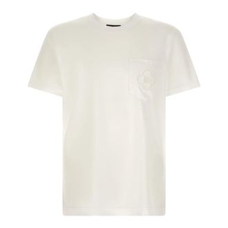 Dolce & Gabbana Baumwoll-T-Shirt mit Logo-Stickerei - - Tops - Herren - Wei&szlig; - 3XL