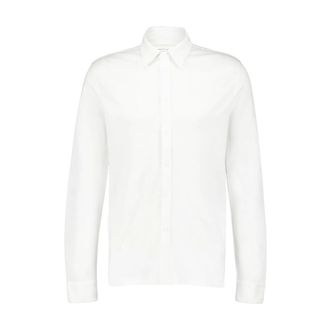 Majestic Filatures Wei&szlig;es Baumwoll-Leinen Langarmhemd - - Shirts - Herren - Wei&szlig; - S