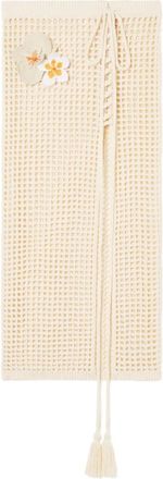 Alanui jupe nouée Where The Waves Begins à fleurs appliquées - Tons neutres