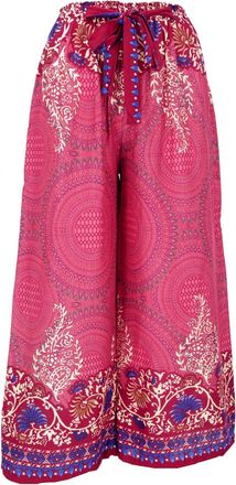 Guru Shop Palazzohose, Schlaghose, Boho Sommerhose, Hippie Goa Hose - Himbeerrot, Damen, Synthetisch