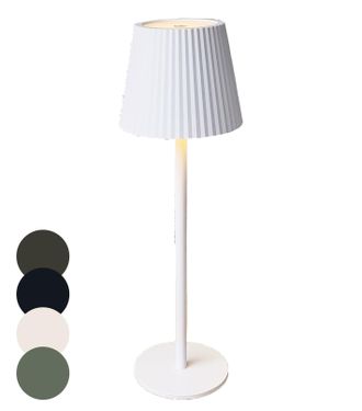 Coen Bakker LED Tischlampe dimmbar mit Touch IP44 Lampe USB 3 Lichtfarben für Innen & Außen 36,5x11 cm Tischleuchte, Farbe:Weiß