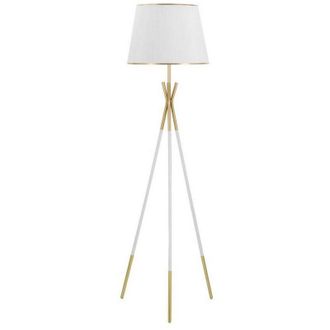 Dmora Stehlampe Boca, Bodenlicht, Lampe, Stehleuchte, 61x61 h154 cm, Wei&szlig; und Gold - Dmora
