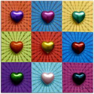 Arte Dal Mondo Adm - Peinture coeurs Pop Art