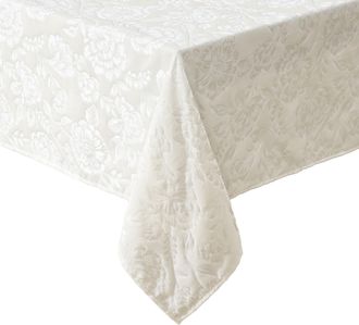 Laura Ashley Annaleigh Tischdecke, Jacquard-Stoff, knitterfrei, f&uuml;r Esszimmer, Urlaub, Party, Hochzeit oder Bankett, 152,4 x 304,8 cm, Elfenbeinfarben