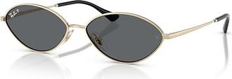 Ray-Ban Kai Bio-based Sonnenbrillen Hellgold Fassung Grau Glas Polarisiert 59-15