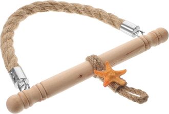 DOITOOL Vintage Toilettenpapierhalter aus Handgewebtem Nautik Seil Wandmontierter Rollpapierhalter mit Ablage Platzsparend f&uuml;r Bad und Wc Dekorativer Klorolle