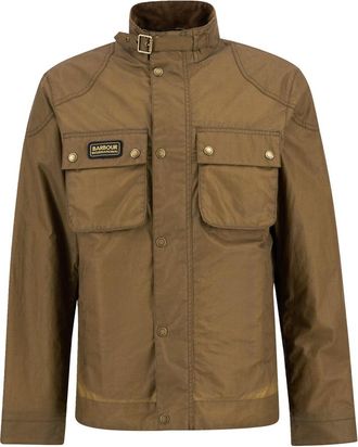 Barbour Wetterfeste Wachsjacke Merton mit Cordbesatz in