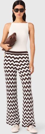 Maje H&auml;kelhose Mit Zickzackmuster - Marron/blanc - Maje
