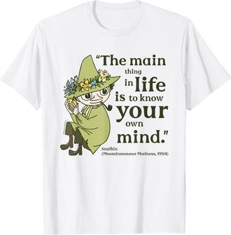 Moomin Mumin Know Your Own Mind Moominsummer Madness Snufkin Zitat T-Shirt