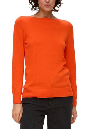 s.Oliver Orange Damen Pullover mit U-Boot Ausschnitt 2137761 46