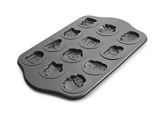 Ibili 827700 Moule Antiadh&eacute;sif Halloween 12 Cavit&eacute;s Acier 44 x 28 cm