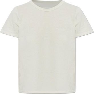 Maison Margiela Femme, Tops, Beige, Taille: 38 FR T-Shirt avec Logo Brod&eacute;