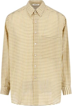 Auralee Homme, Chemises, Beige, Taille: 2XL Airy Light Cotton Check Big Shirt