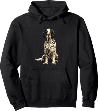 Whyitsme Design Blaue englische Setter-Hunde-Illustration Pullover Hoodie