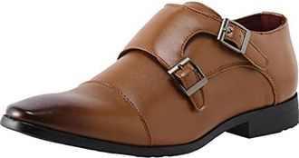 Generic Chaussures en cuir synth&eacute;tique pour homme - Coupe large - Chaussures moines &agrave; enfiler - Chaussures daffaires &agrave; bout pointu - Chaussures formelles avec