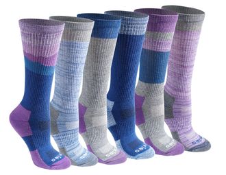 Dickies Damen Dri-tech Fashion Moisture Control Crew, Available in S-XL (5, 6, 12 Pairs) Socken, Blue Mountain (6 Paar), Small (6er Pack)