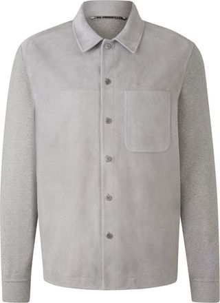 Bogner Veloursleder-Strick-Overshirt Henno für Herren - Hellgrau - XXL