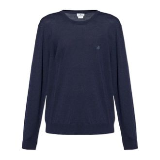 Etro Wollpullover mit gesticktem Logo - - Knitwear - Herren - Blau - 2XL