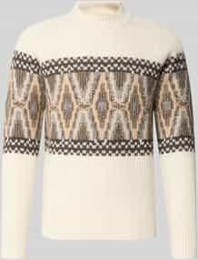Bugatti Strickpullover aus Woll-Mix mit Stehkragen