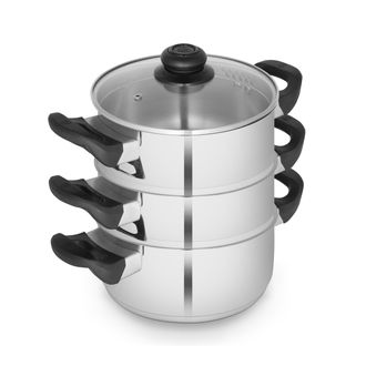SWAN Dampfgarer, 3 Etagen, 18 cm, Edelstahl