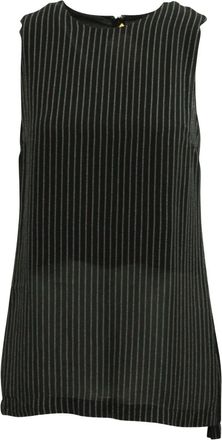 Theory haut sans manches à fines rayures - Noir