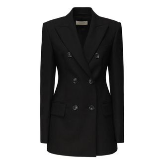 Sportmax Schwarze Wollcanvas-Ma&szlig;jacke - - Jackets - Damen - Schwarzk - XS