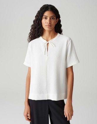 OPUS Kurzarmshirt SERGLI Regular mit femininen Bindedetail