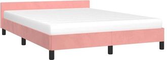 vidaXL Cadre de lit et t&ecirc;te de lit sans matelas rose 140x190cm velours Vidaxl