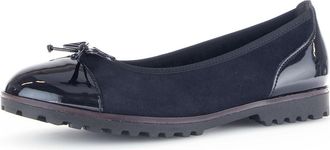 Gabor Damen Klassische Ballerinas, Frauen Flats,Schleife,Ballerinen,Pumps,Halbschuhe,Sommerschuhe,Slipper,flach,Atlantik (Cognac),38.5 EU / 5.5 UK