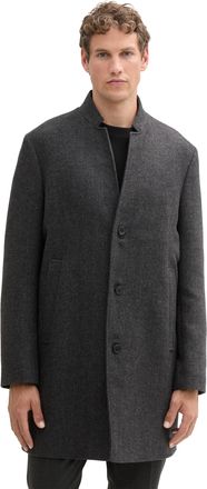 Tom Tailor Herren 1042405 3-Knopf Wollmantel mit Stehkragen, 32525-Grey Big Herringbone Optic, XL