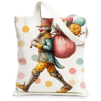 Generic Sac fourre-tout fantaisie en toile, motif &agrave; pois color&eacute;s, sac de courses r&eacute;utilisable, amusant, ludique, l&eacute;ger, lavable, pour salle de sport, voyage, 