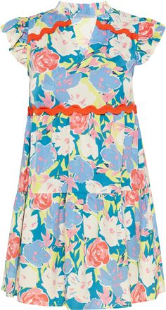 Usha Kleid Frauen blau mehrfarbig