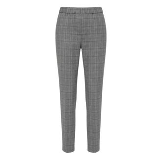 PESERICO Pantalon fusel&eacute; &agrave; taille &eacute;lastiqu&eacute;e en Prince de Galles - Femme - Pantalons - Gris - Taille: 46 FR