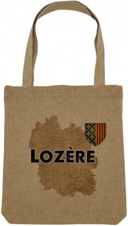 Fabulous Sac Shopping Tote Bag Aspect Lin - Loz&egrave;re 48 D&eacute;partement Mende Carte Ancienne Rare - Sac de Courses Toile Epaisse 360g Beige Naturel Cabas Port&eacute; Epaul