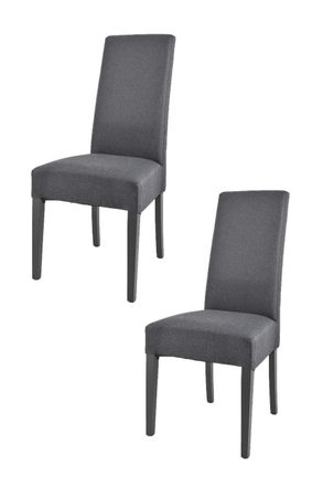 Tommychairs Tommychairs - 2er Set Moderne Stühle Chiara für Küche und Esszimmer, robuste Struktur aus lackiertem Buchenholz Farbe Dunkelgrau, gepolstert und mit S