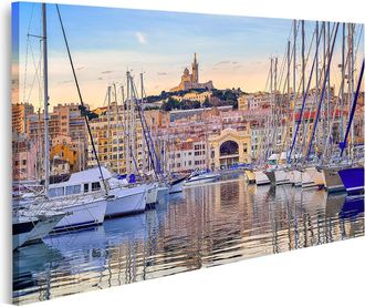 Islandburner Prime Bild auf Leinwand Yachten Spiegeln Sich Im Stillen Wasser des Alten Vieux Port Marseille Bilder Wandbilder Poster