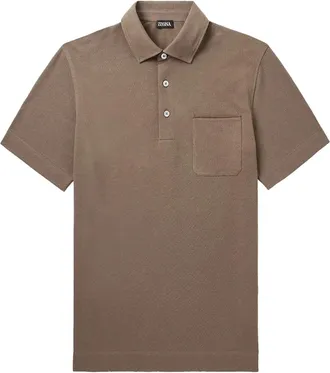 Ermenegildo Zegna Cotton-Piqu&eacute; Polo Shirt - Brown