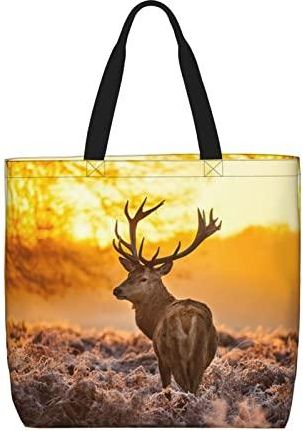Generic Sac Fourre-Tout Deer Wilderness Sac &Agrave; Dos Pliable Personnaliser Sacs &Agrave; Main, Pour Femmes, Filles, &Eacute;cole, Shopping