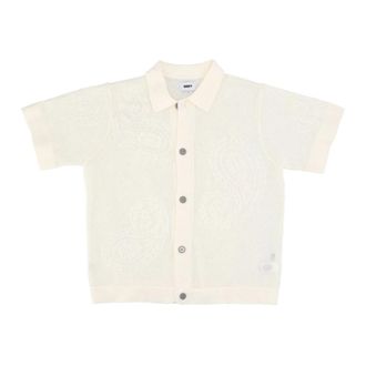 Obey Offenes Gestricktes Kurzarmhemd - - Shirts - Herren - Beige - XL