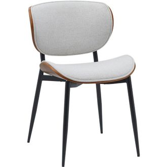 Clp Chaise Enid habill&eacute;e de similicuir ou de tissu Noyer / Cr&egrave;me Tissu