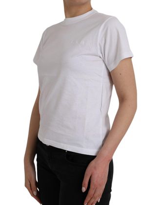 Balenciaga Womens White Cotton Crew Neck Short Sleeves T-Shirt
